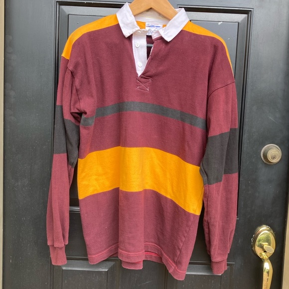 Shirts | Halbro Long Sleeve Striped Rugby Shirt Size Xl | Poshmark